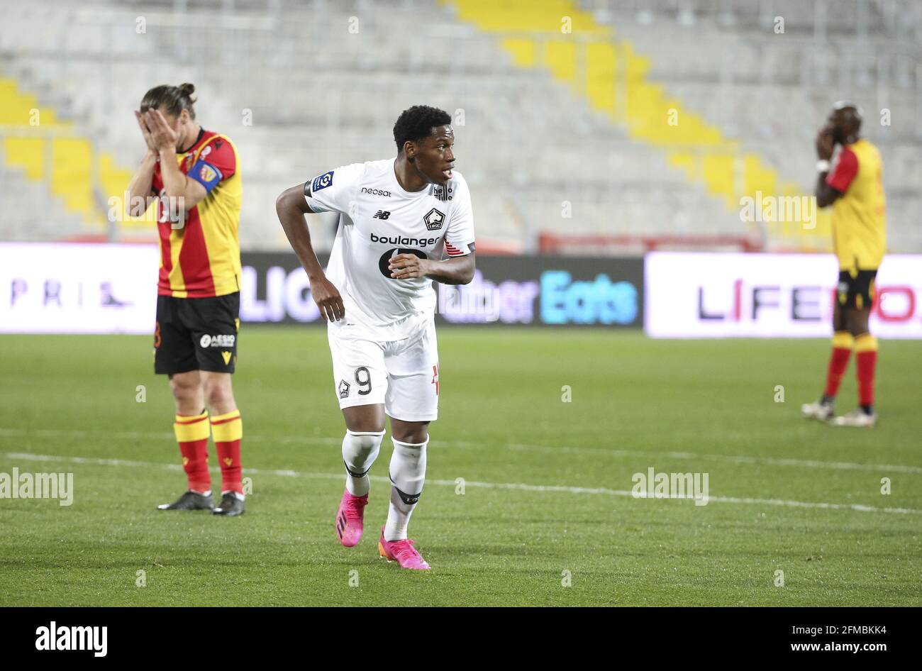 Jonathan David of Lille celebrates his goal during the French ...