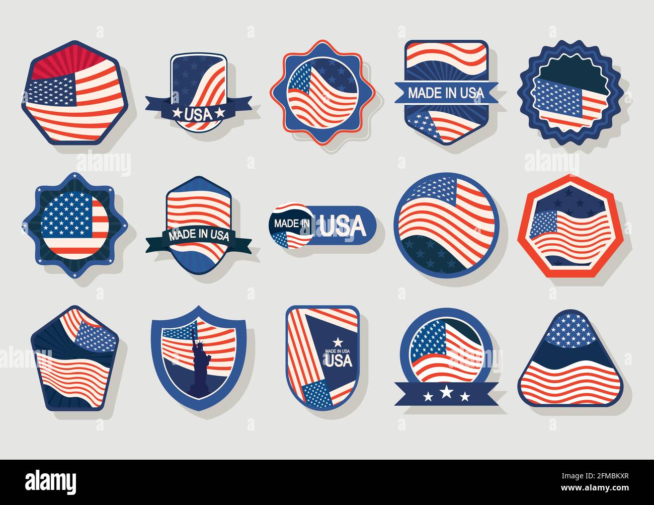 usa badges icon set design Stock Vector Image & Art - Alamy