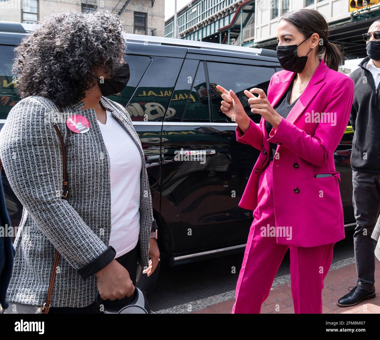 New York, NY - May 7, 2021: Assemblywoman Karines Reyes and U. S ...