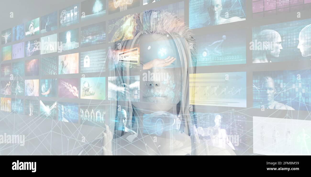 Virtual Science And Research Development As Art Stock Photo - Alamy