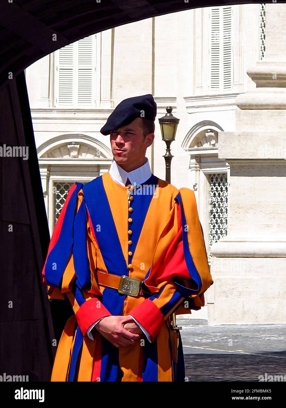 Swiss guard in St. Peter's Basilica, Vatican, Rome, Italy Stock Photo ...