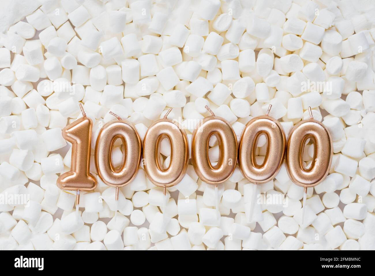 100000 followers card. Template for social networks, blogs. Background ...