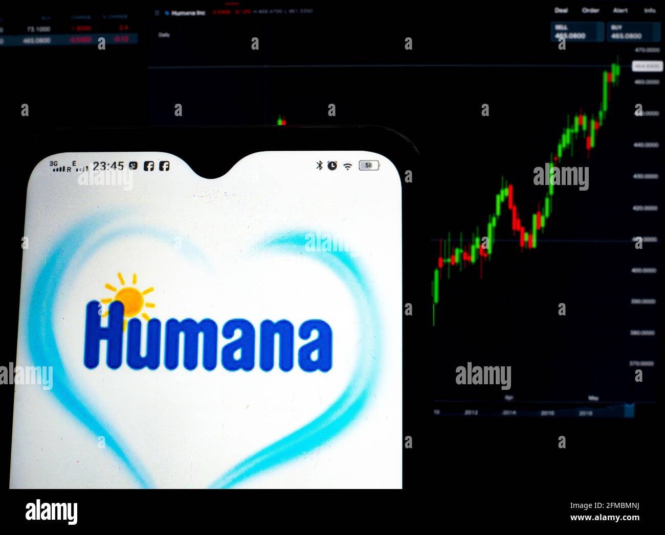 In this photo illustration, a Humana Inc. logo seen displayed on a ...