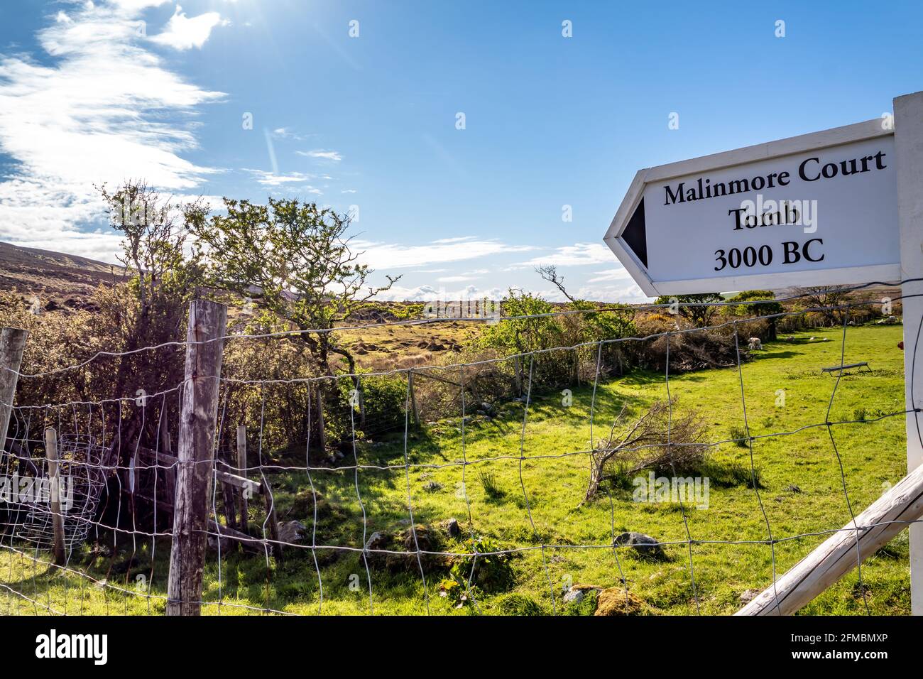 GLENCOLUMBKILLE , IRELAND - APRIL 28 2021 :Sign showing way to the ...