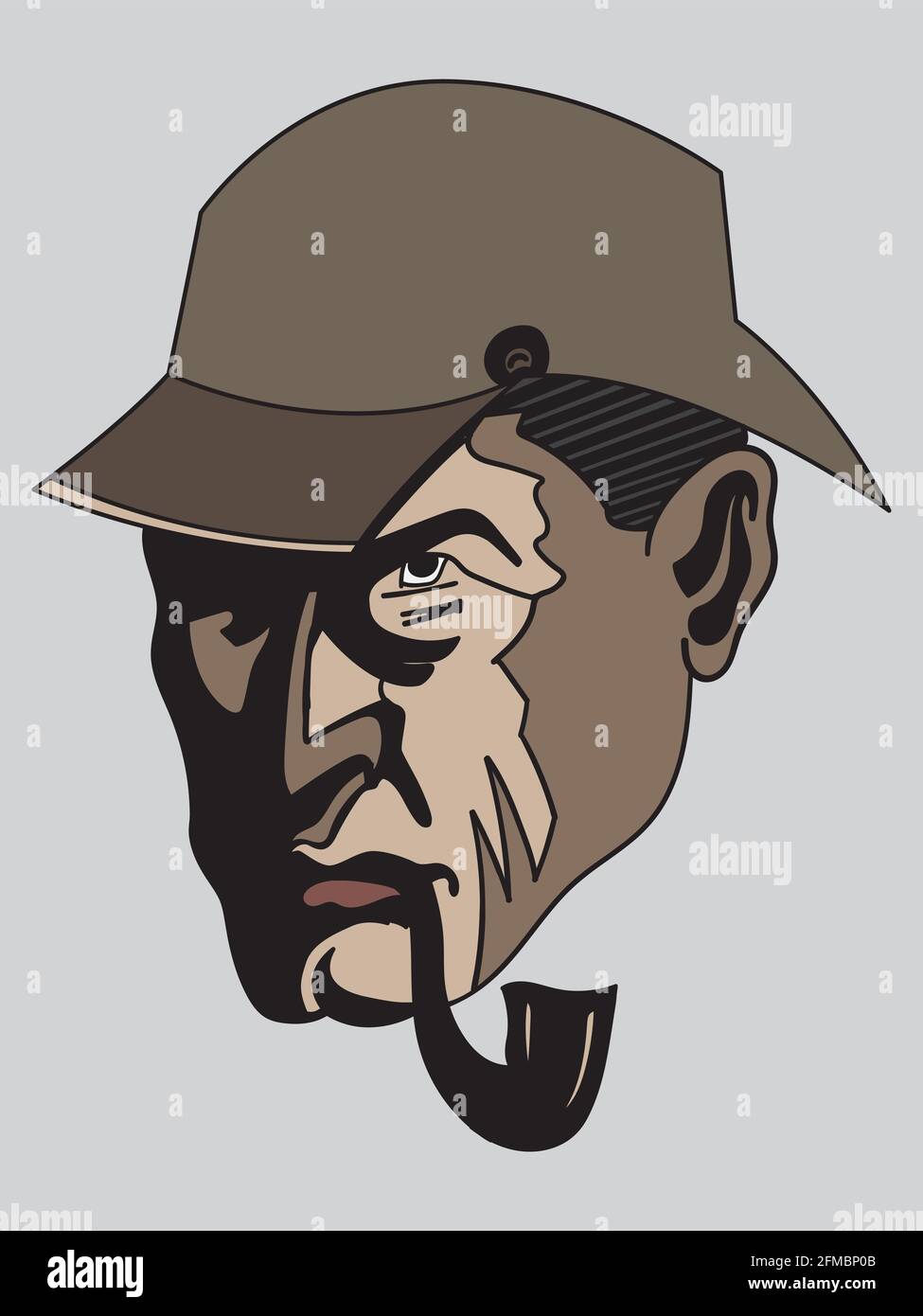 Detective pipe cartoon illustration hi-res stock photography and images ...