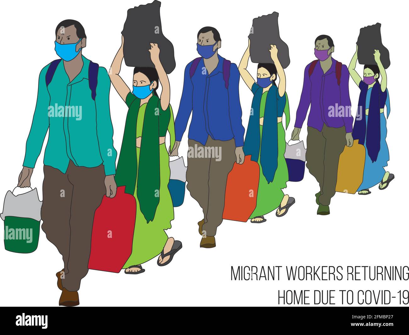Migrant workers camp Stock Vector Images - Alamy