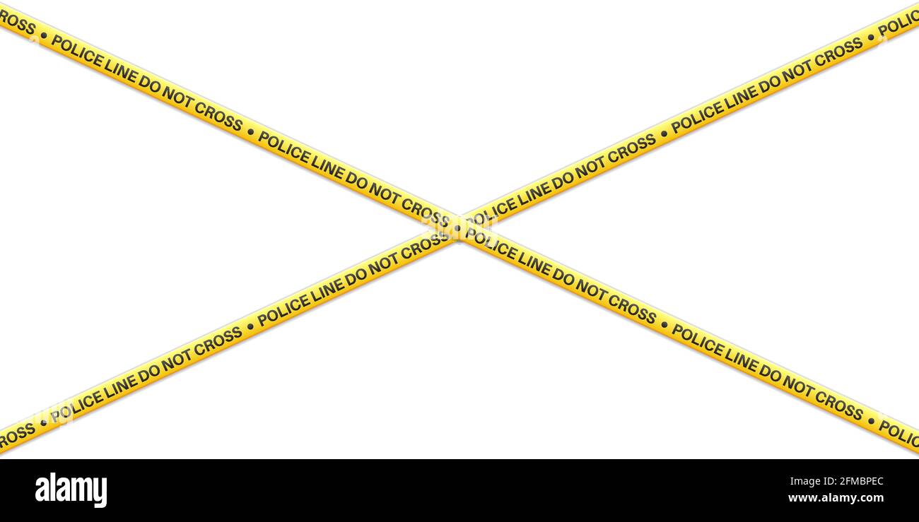 Police line tape on a white background. Vector illustration Stock ...