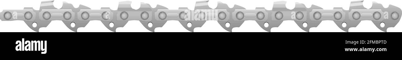 Chainsaw chain on a white background. Vector illustration Stock Vector ...