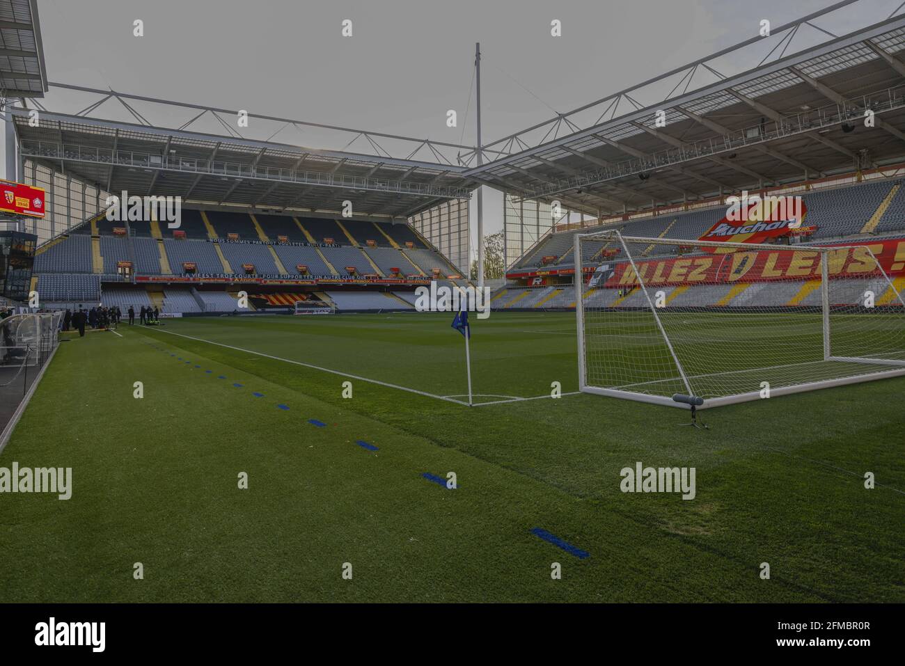 General view of Bollaert Stadium empty during the match between RC LENS ...