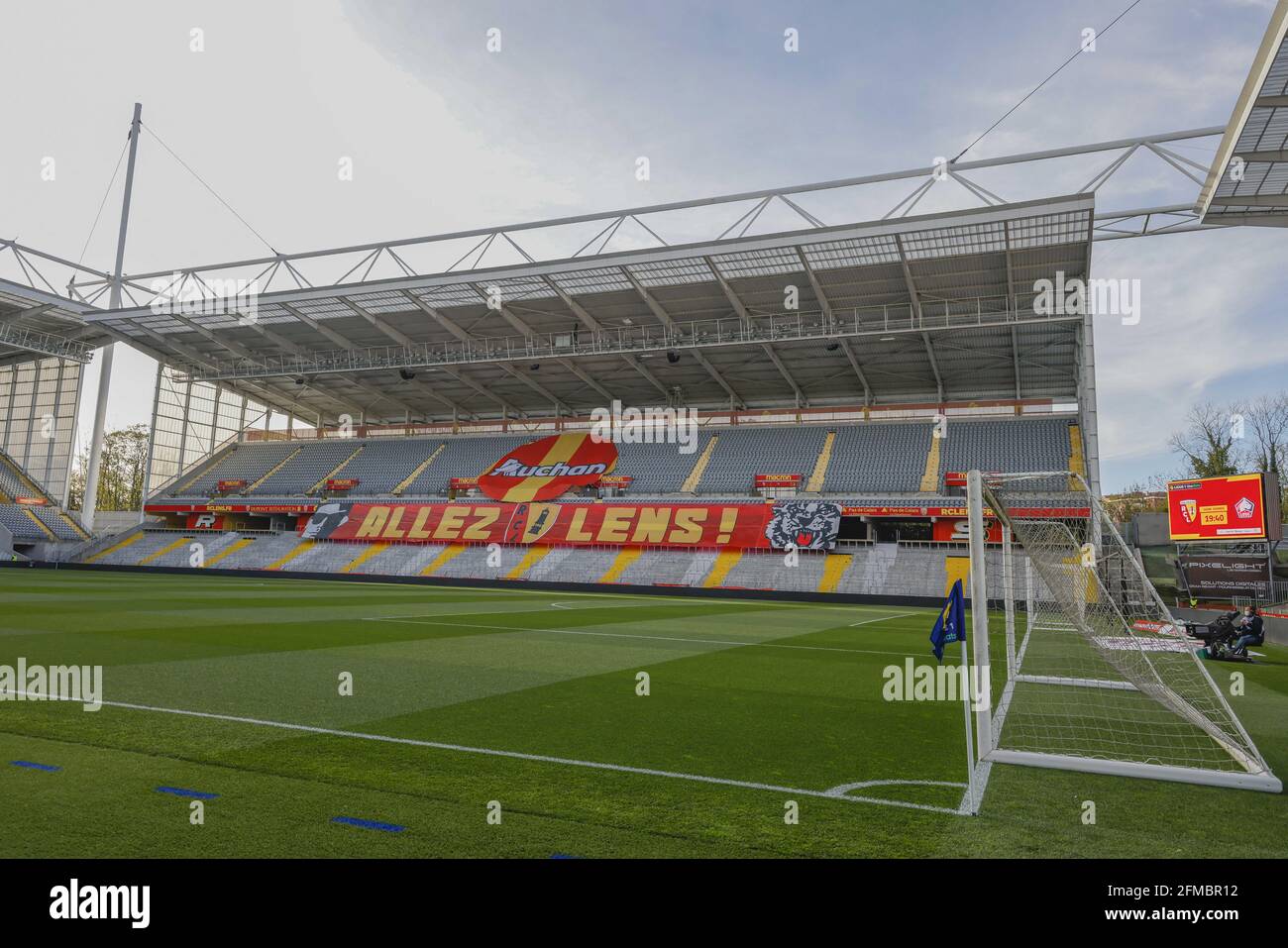 General view of Bollaert Stadium empty during the match between RC LENS ...