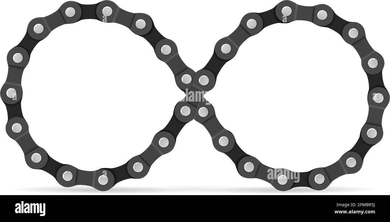 Infinity symbol formed by bike chain. Vector illustration Stock Vector ...