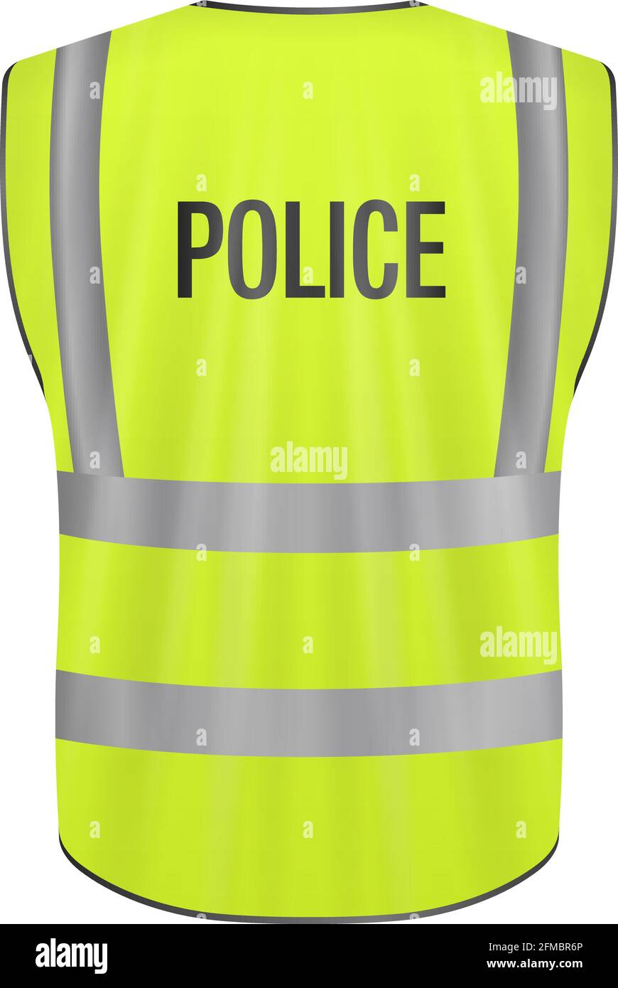 Safety vest police on a white background. Vector illustration Stock ...