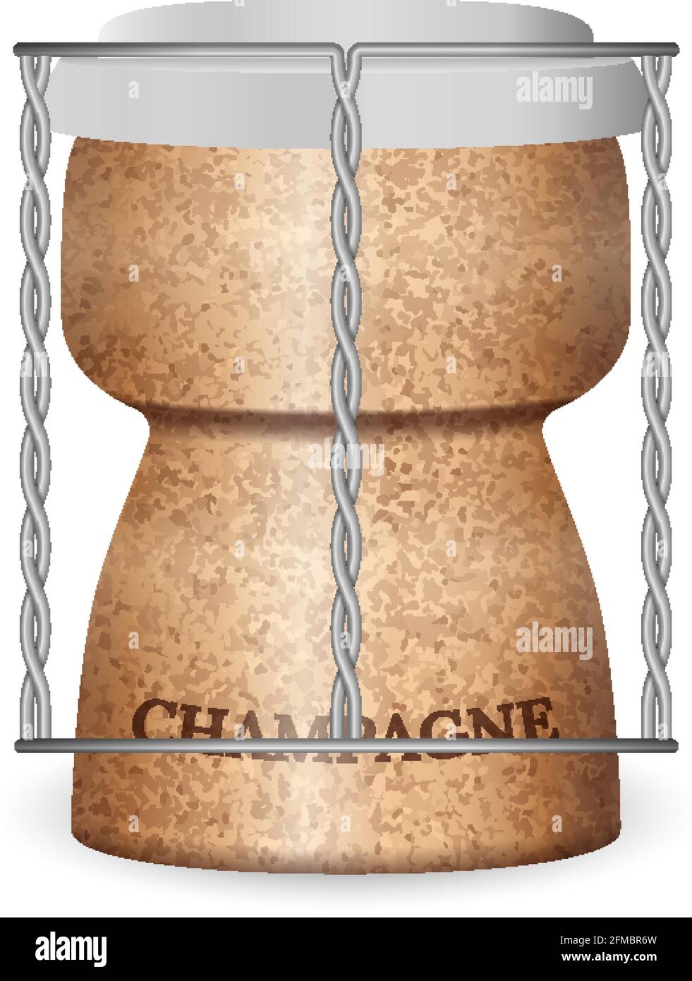 Champagne cork on a white background. Vector illustration Stock Vector ...