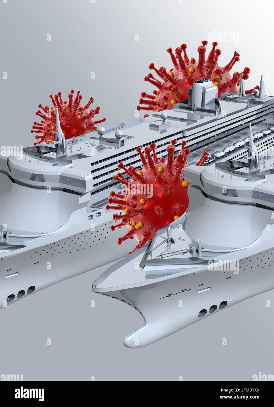 Coronavirus outbreak on cruise ship, conceptual illustration Stock ...