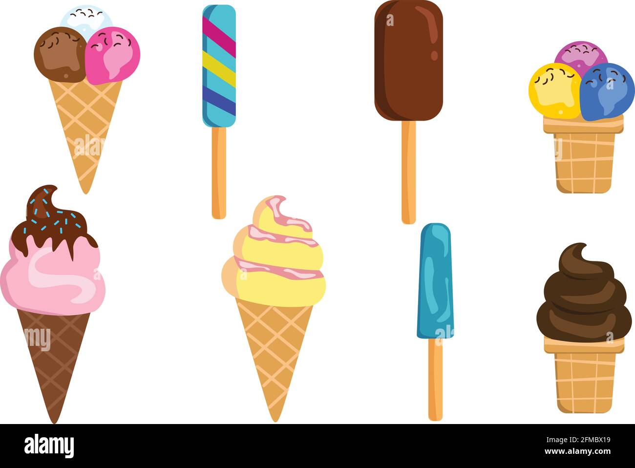 Collection of ice cream vector set, scalable vector Stock Vector Image ...