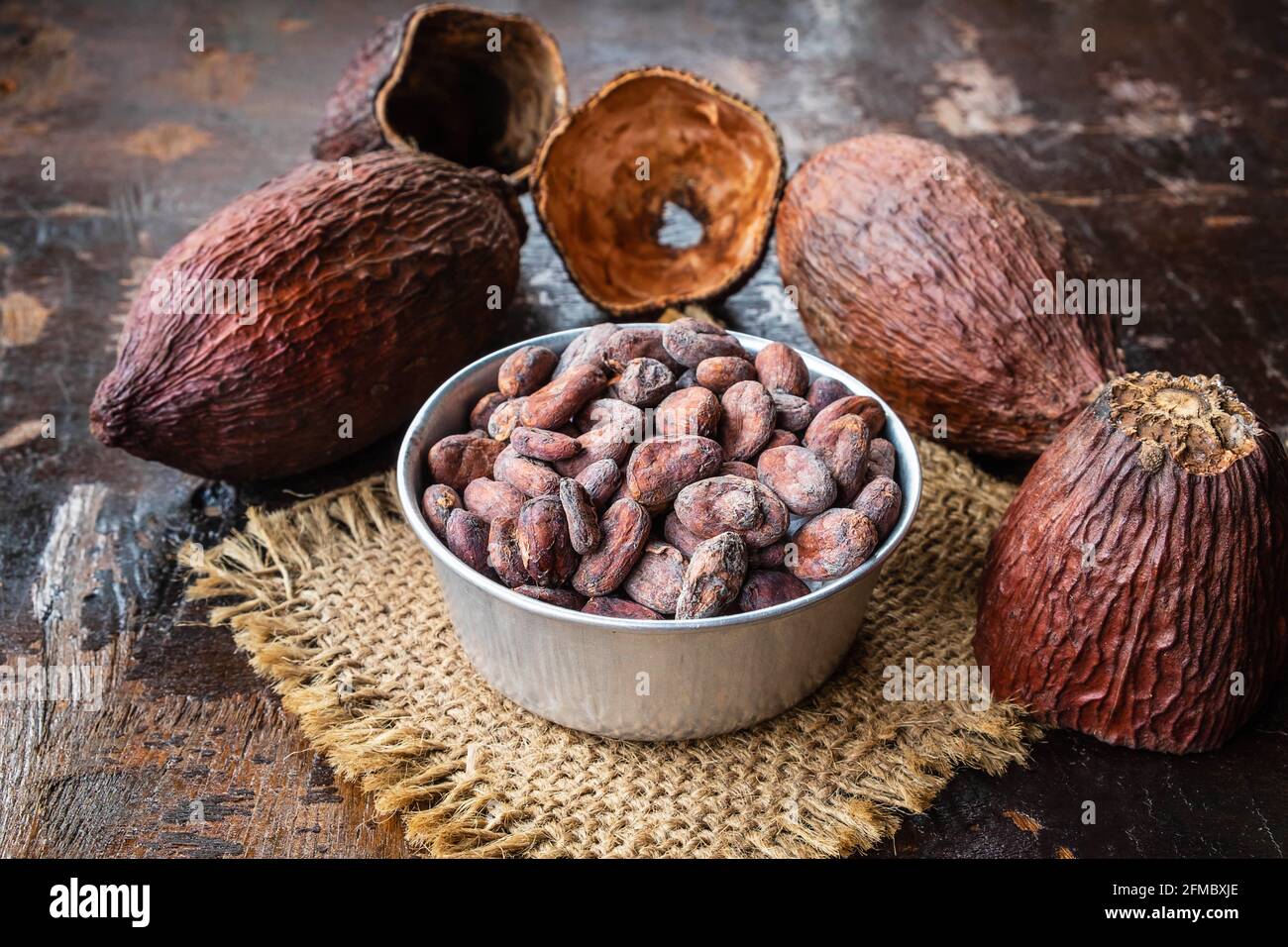 Raw cocoa beans on a spoon hi-res stock photography and images - Alamy