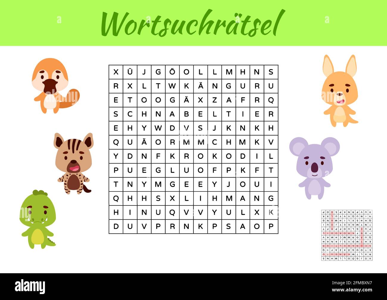 Wortsuchrätsel - Word search puzzle. Kids activity worksheet colorful ...