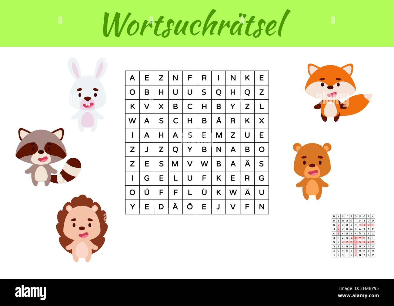 Wortsuchrätsel - Word search puzzle. Kids activity worksheet colorful ...