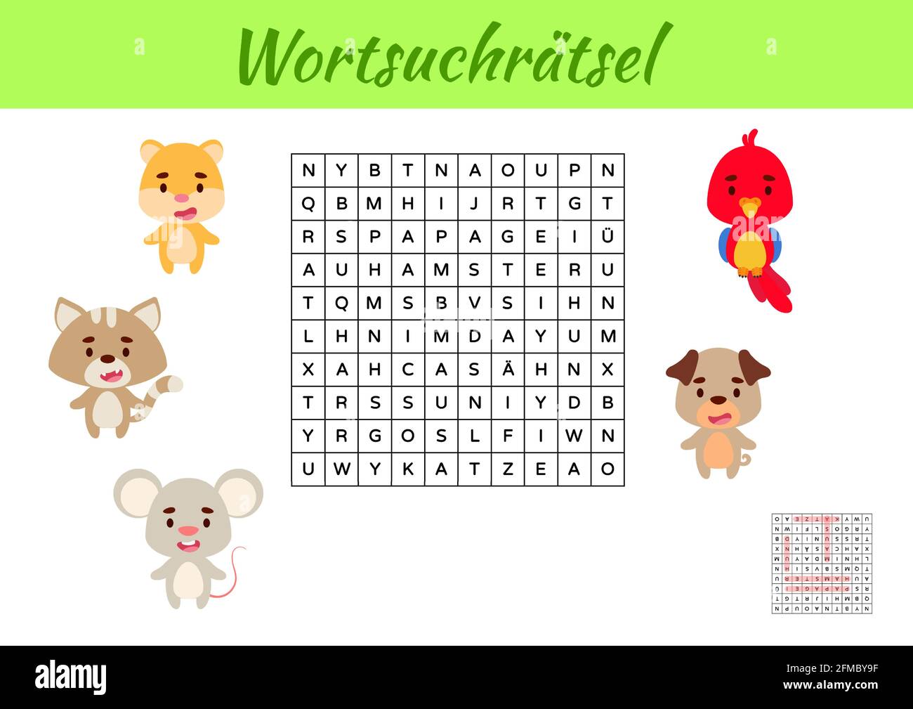 Wortsuchrätsel - Word search puzzle. Kids activity worksheet colorful ...
