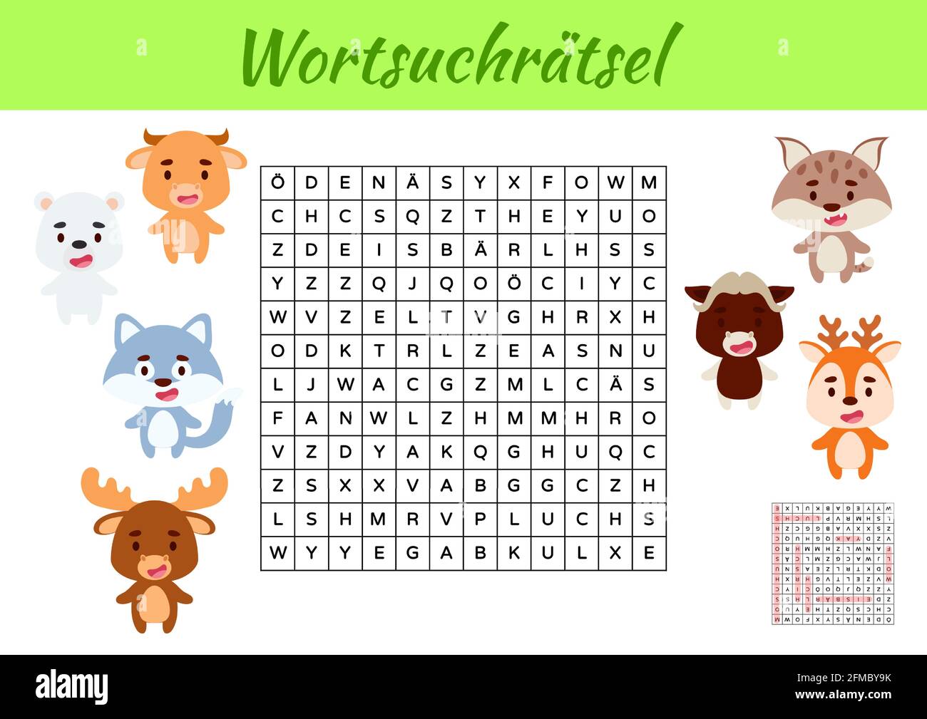 Wortsuchrätsel - Word search puzzle. Kids activity worksheet colorful ...