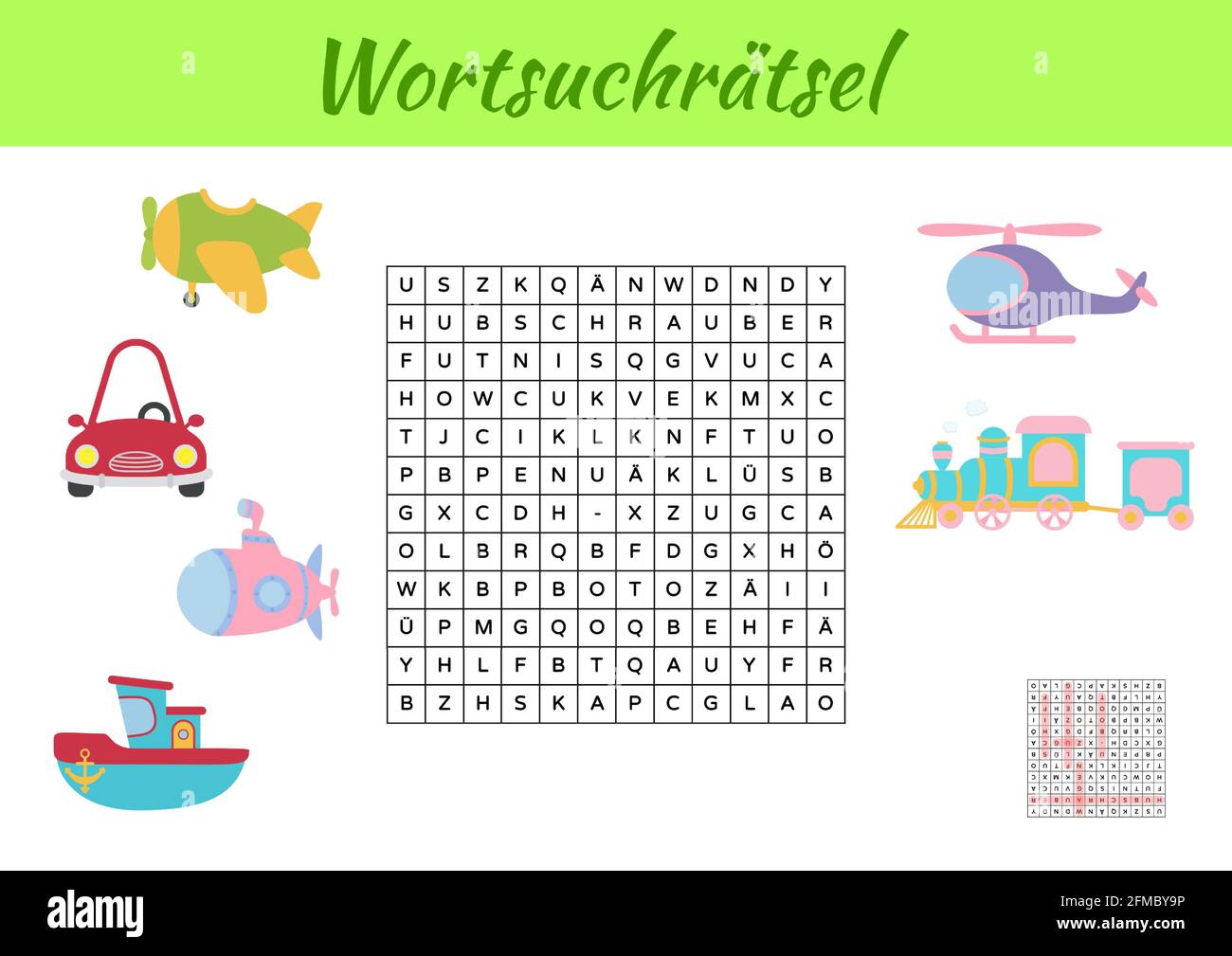 Wortsuchrätsel - Word search puzzle. Kids activity worksheet colorful ...