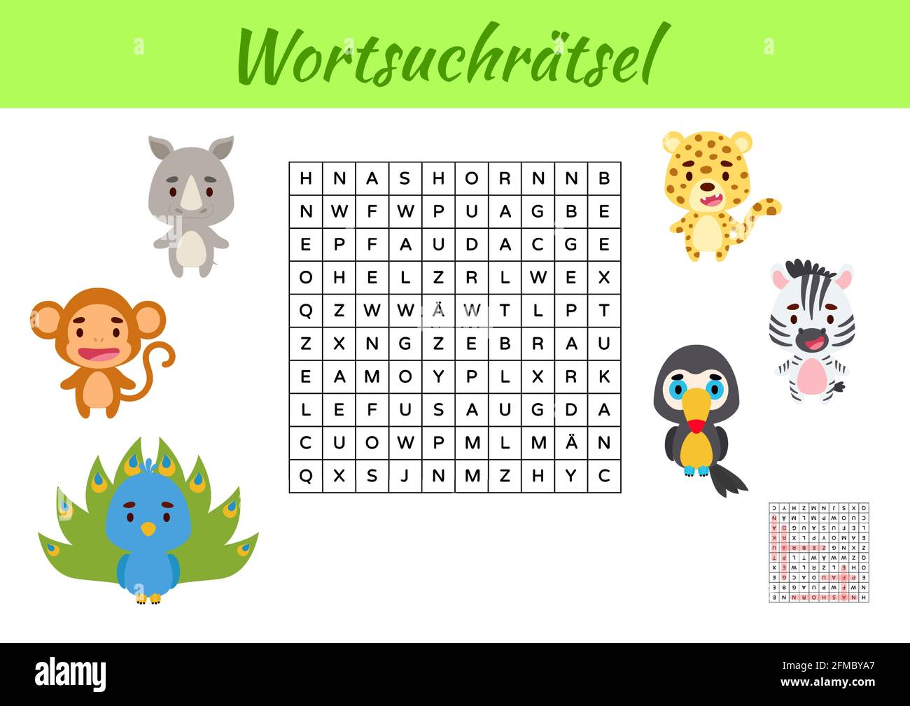 Wortsuchrätsel - Word search puzzle. Kids activity worksheet colorful ...
