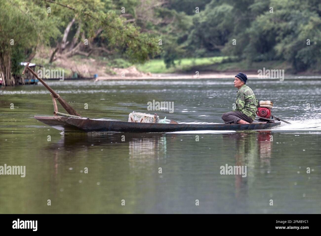 Canoe ferry, Nang River, Ba Be county,Tinh Bac Kan region, Vietnam ...