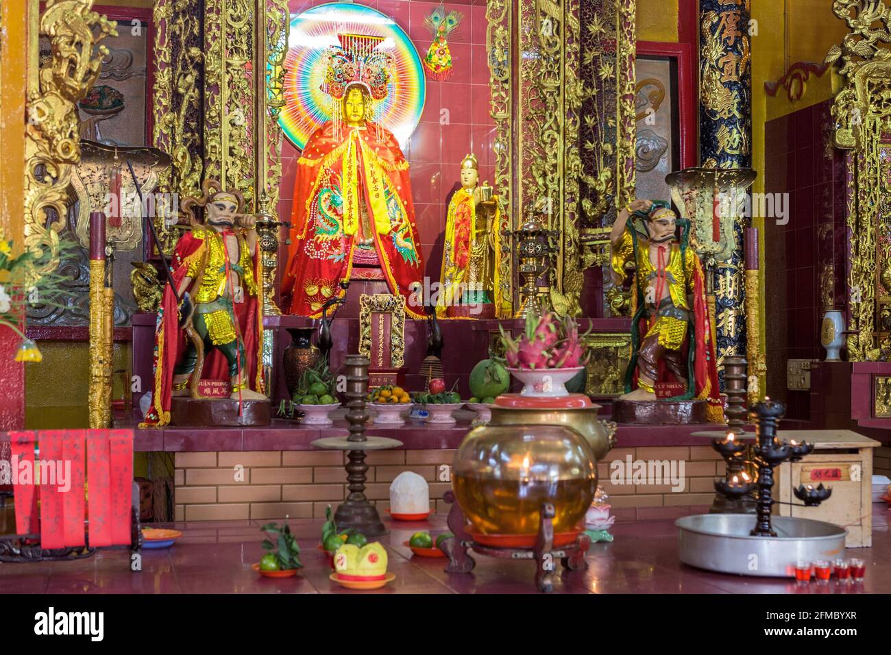 Shrine, Quan Am Pagoda, a Chinese style Buddhist pagoda built during ...