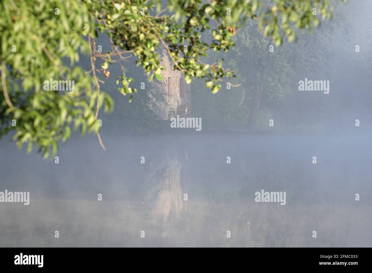 Ave river water mill in a foggy dawn, north of Portugal Stock Photo - Alamy