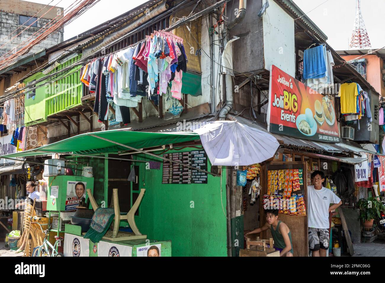 Shops, Poor district of Manila, Philipines Stock Photo - Alamy