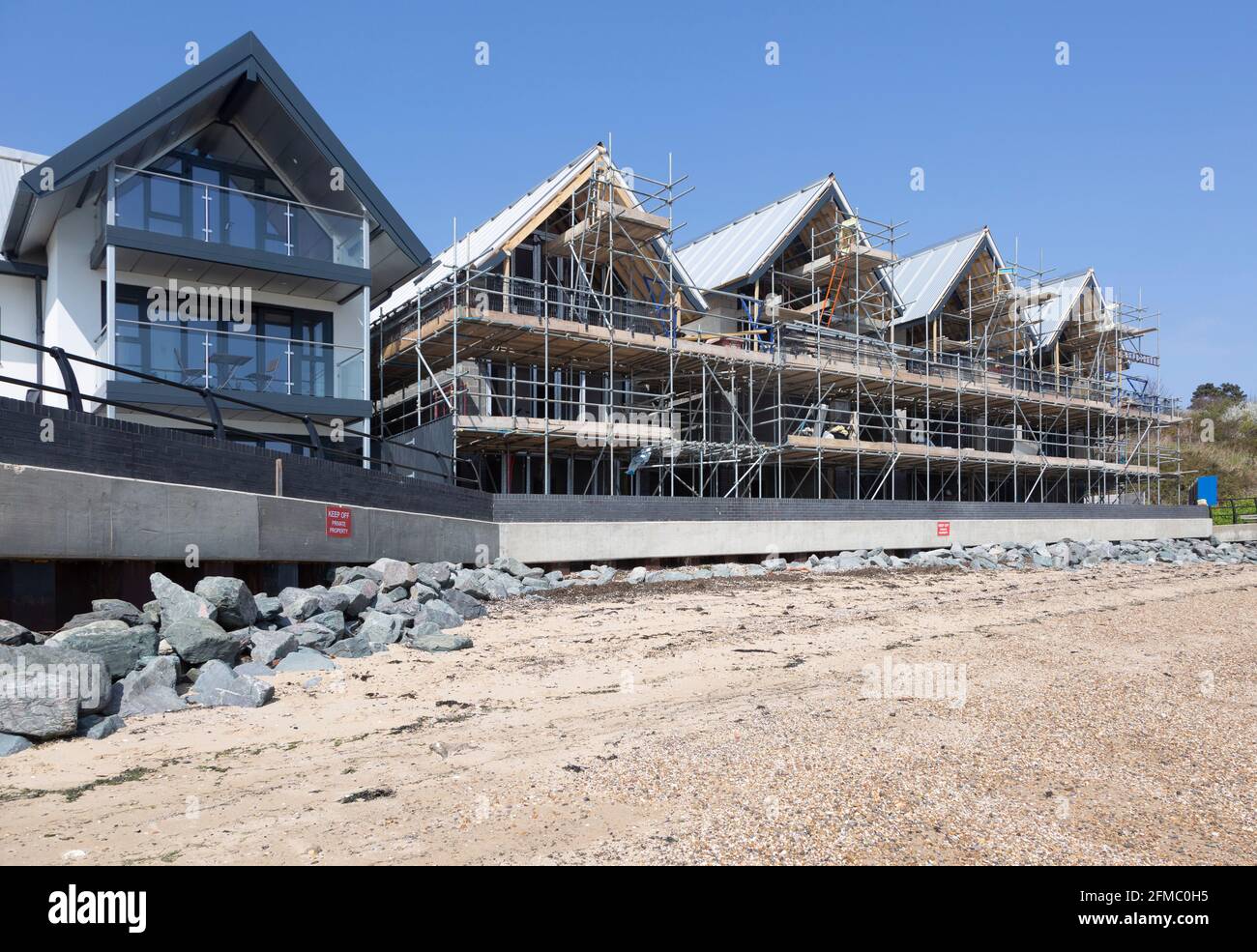 New beachfront modern housing development, Admiralty Pier, Shotley ...