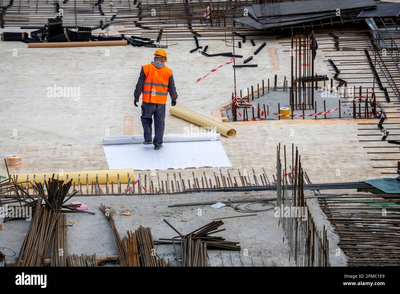 Insulation worker and process of hydro insulation at construction site ...