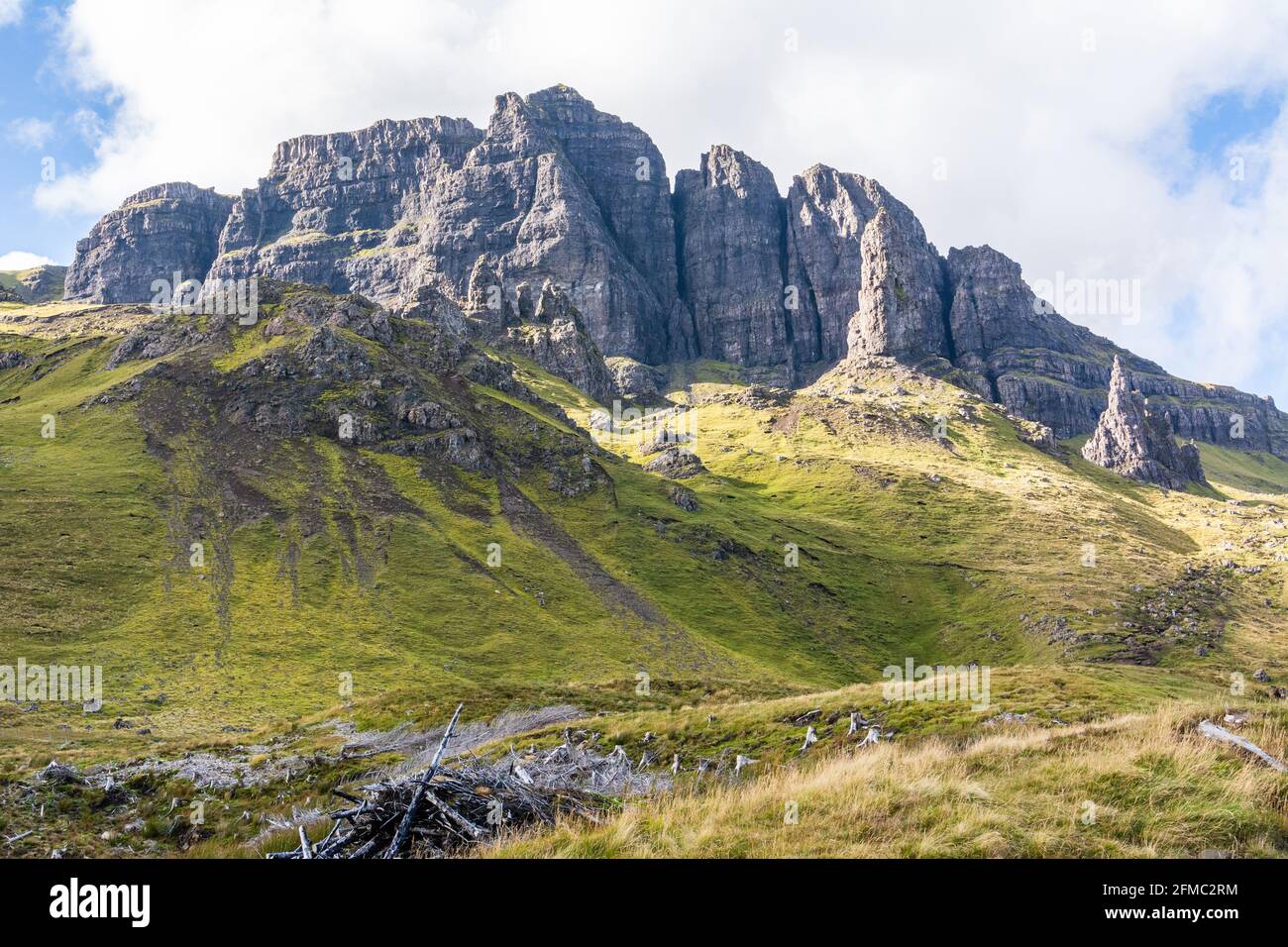 View of the Old Man of Storr cliffs in the Isle of Skye in Scotland ...