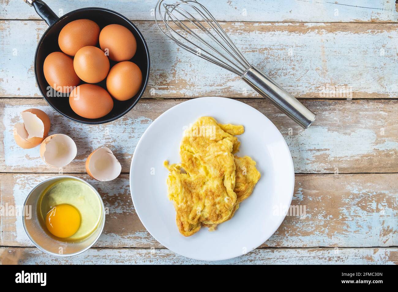 Cooked omelet menu Stock Photo - Alamy