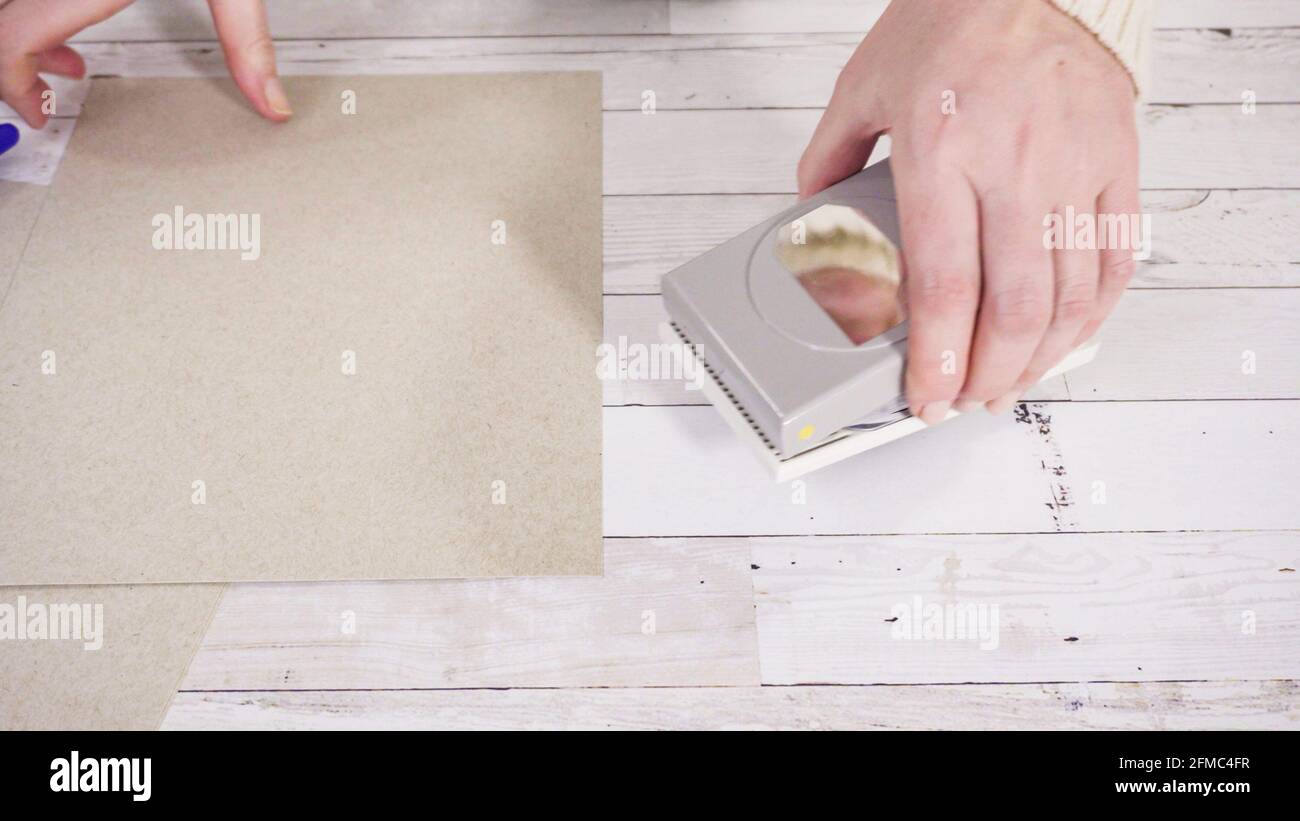 Cutting homemade gift tags hi-res stock photography and images - Alamy