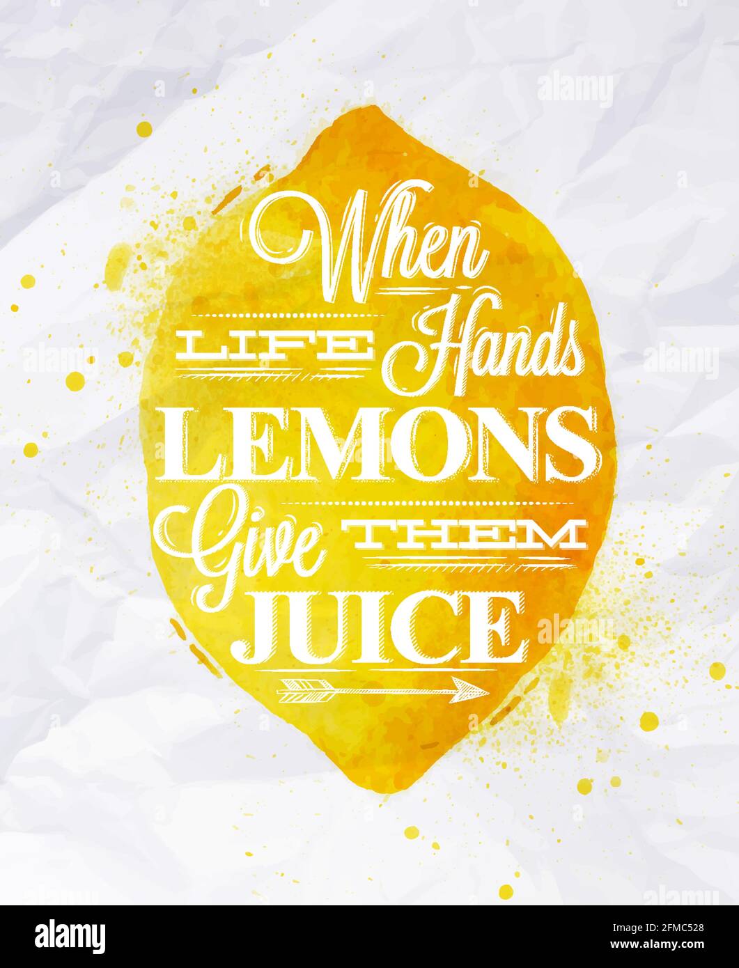 Poster with yellow watercolor lemon lettering when life hands lemons ...
