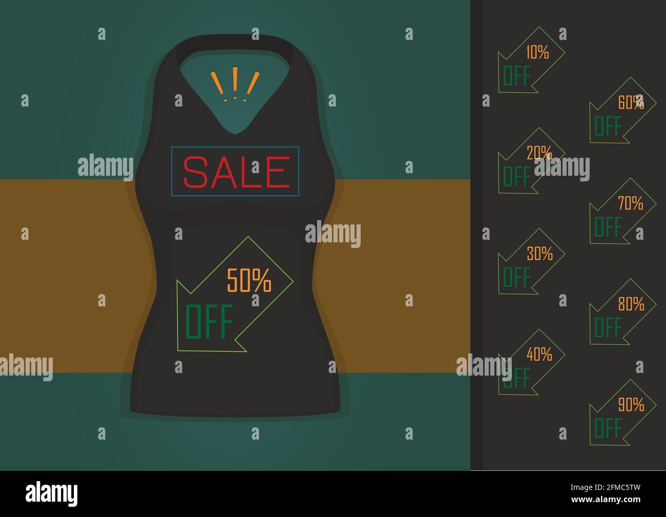 vector sale t-shirt template, clothes store design illustration Stock ...