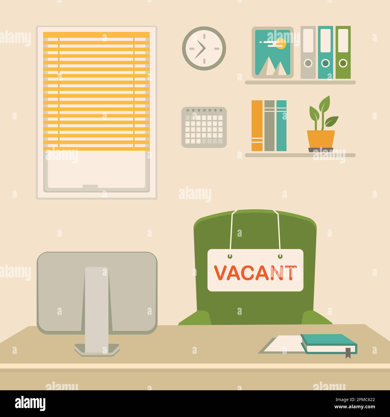 vector illustration of a vacant concept, office chair, business job ...