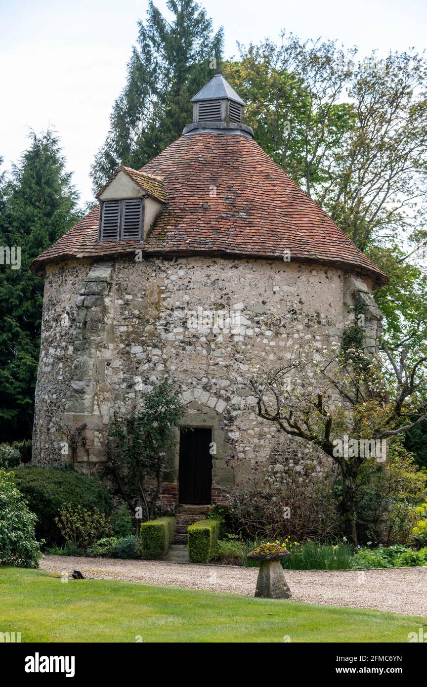 The circular medieval Dovecote, set in large grounds of the former ...