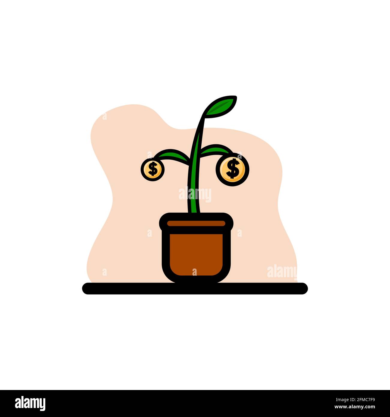 Money Plant Icon Concept Vector Illustration Design eps10 Stock Vector ...
