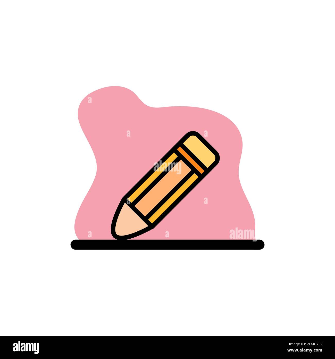 Pencil Icon Infographic Education Design High Resolution Stock ...