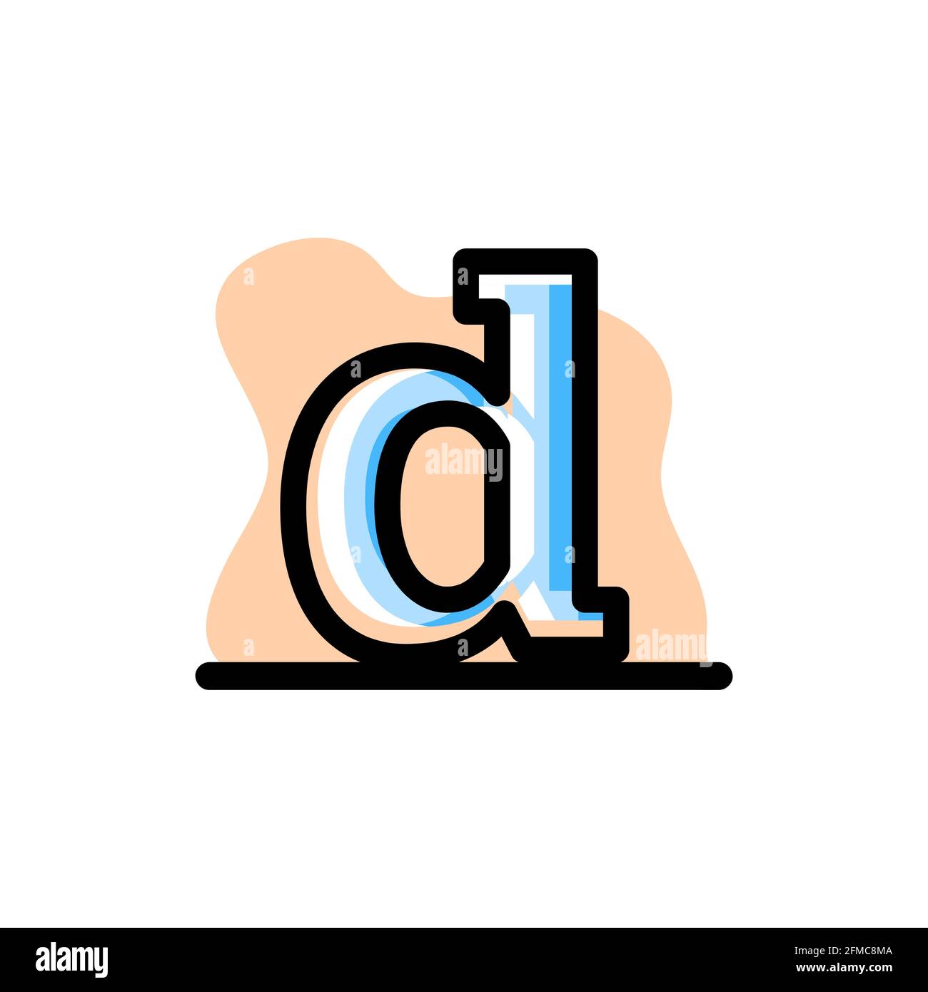 Blue Lowercase Letter D