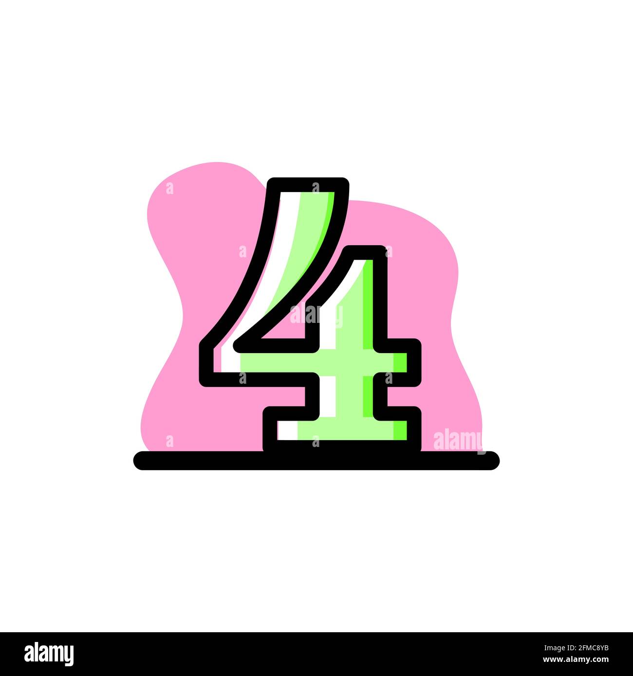 Number 4 vector vectors hi-res stock photography and images - Alamy