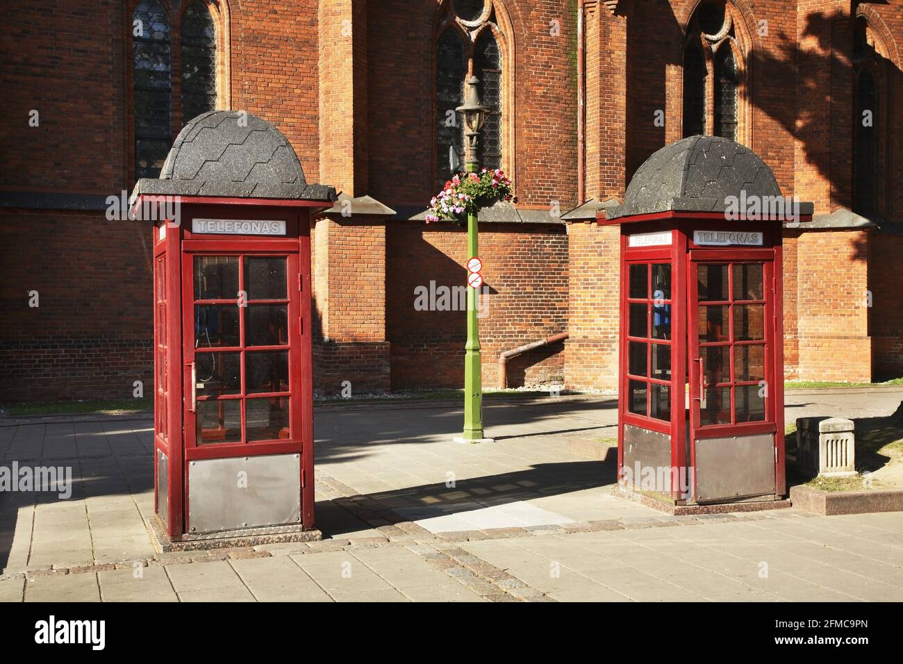 Telephone booth on Vilniaus street in Kaunas. Lithuania Stock Photo - Alamy