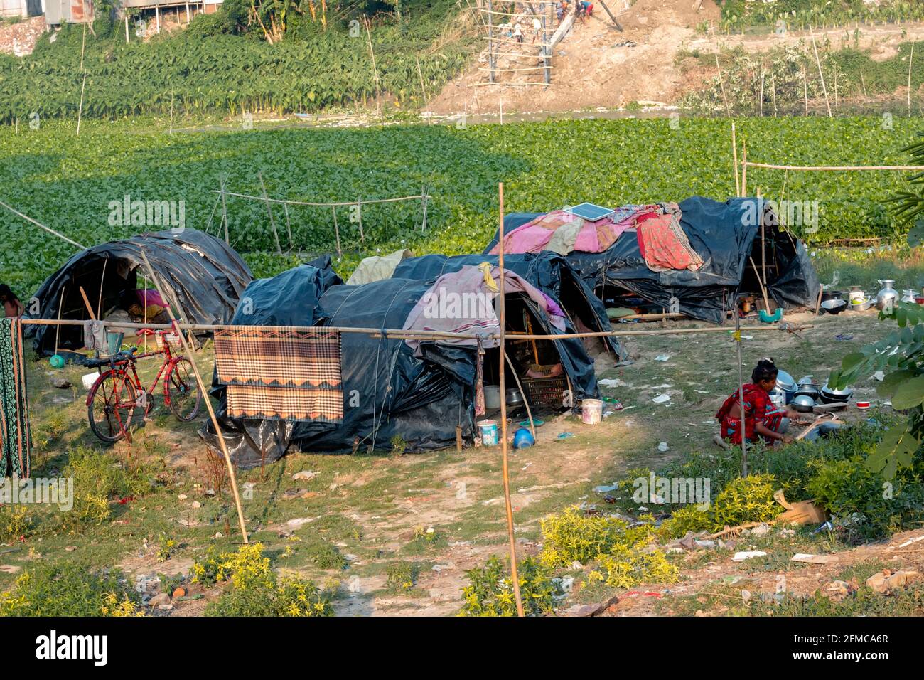 Plastic houses are made by poor people for living Stock Photo - Alamy