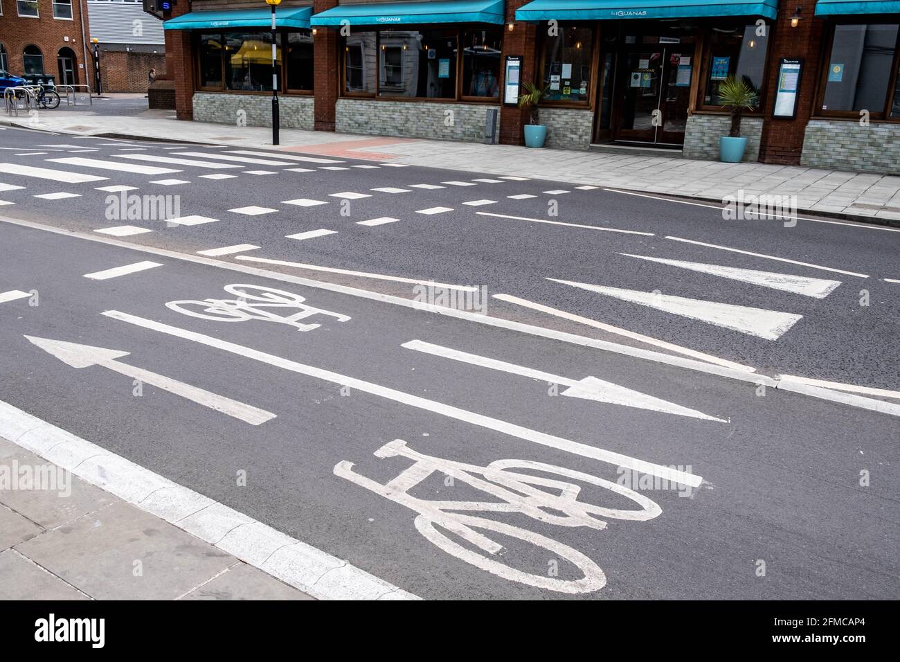Kingston Upon Thames London UK, May 07 2021, White Painted Road ...