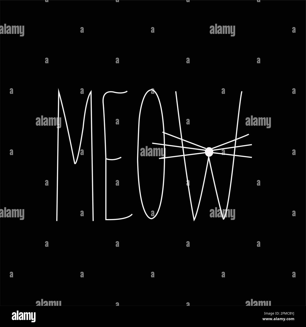 MEOW A CUTE VECTOR OF CAT WITH TEXT Stock Vector Image & Art - Alamy