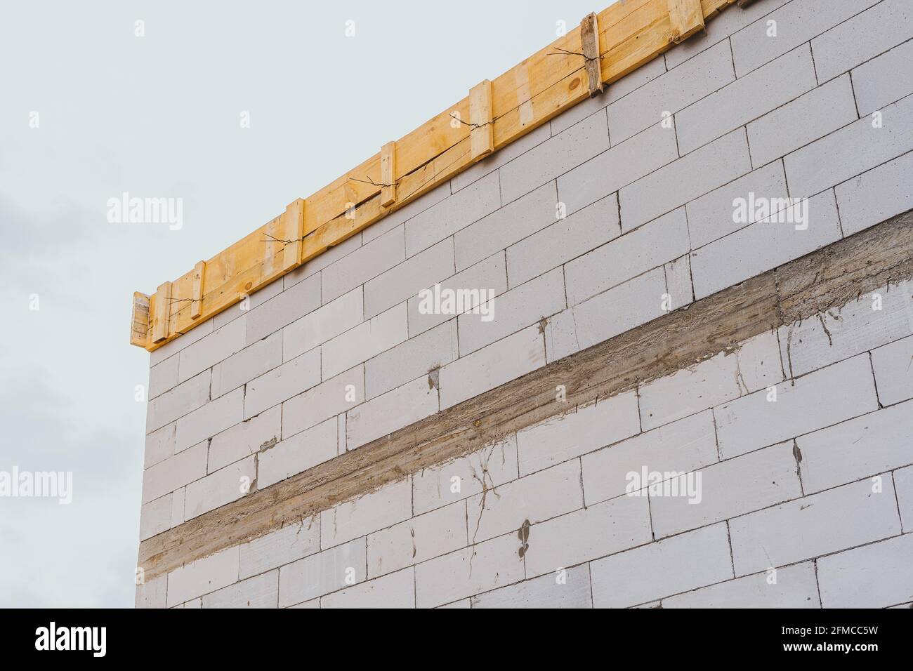 Wooden formwork for pouring a reinforced belt with concrete Stock Photo ...