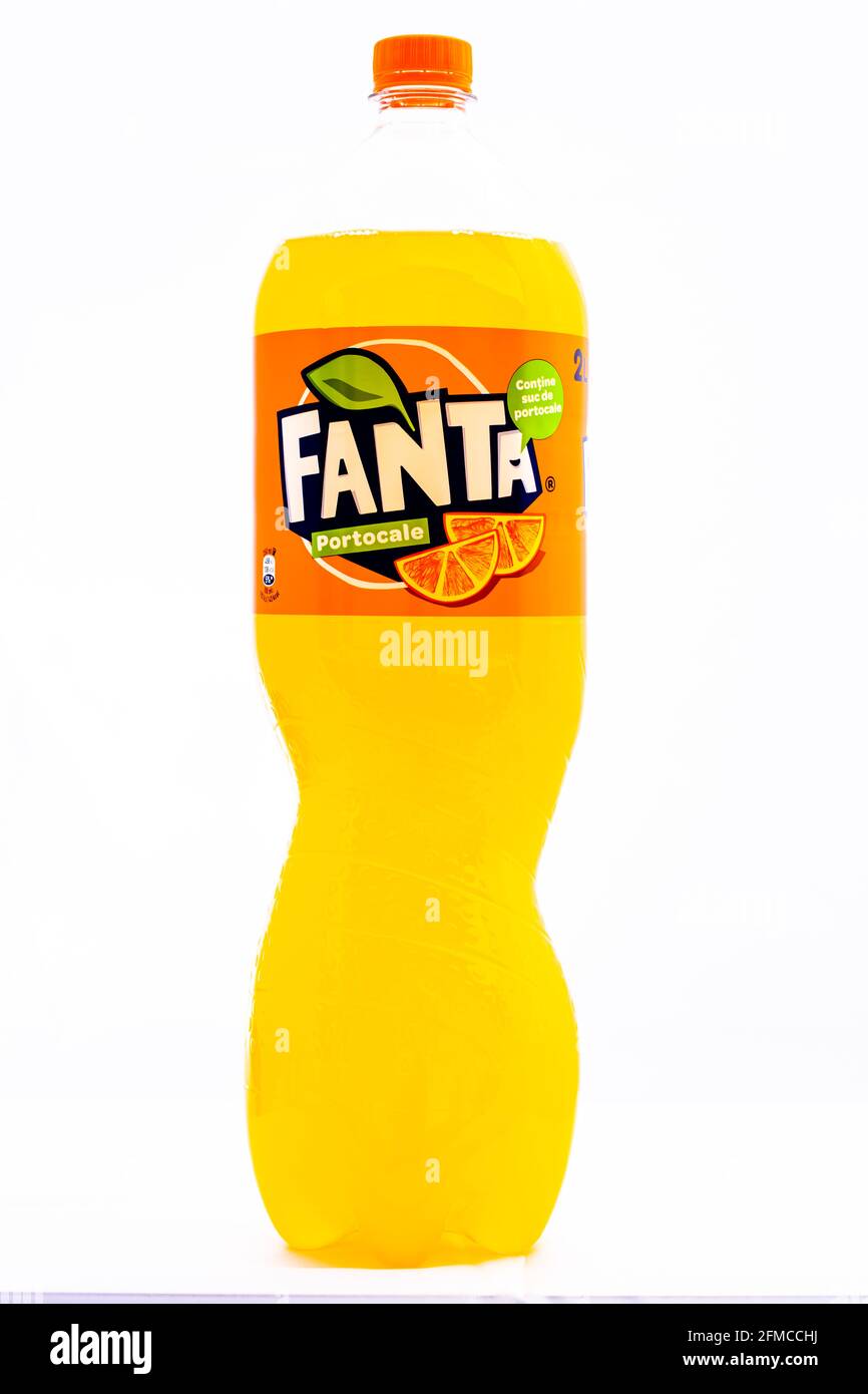 Fanta plastic bottle Isolated on white background. Illustrative ...