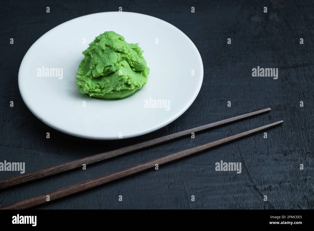 Wasabi food of Japan on black background Stock Photo - Alamy
